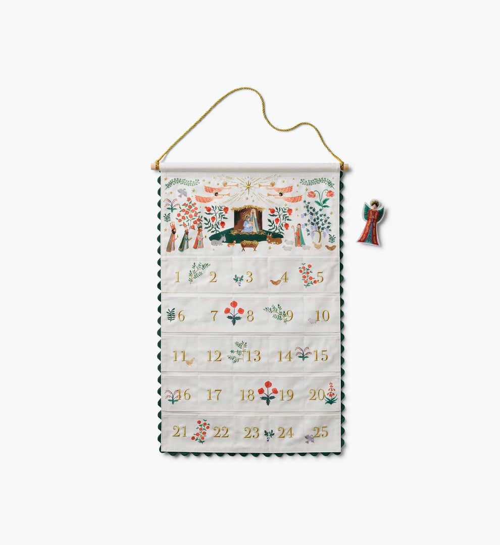Rifle Paper Co. Nativity Embroidered Hanging Advent Calendar – Love ...